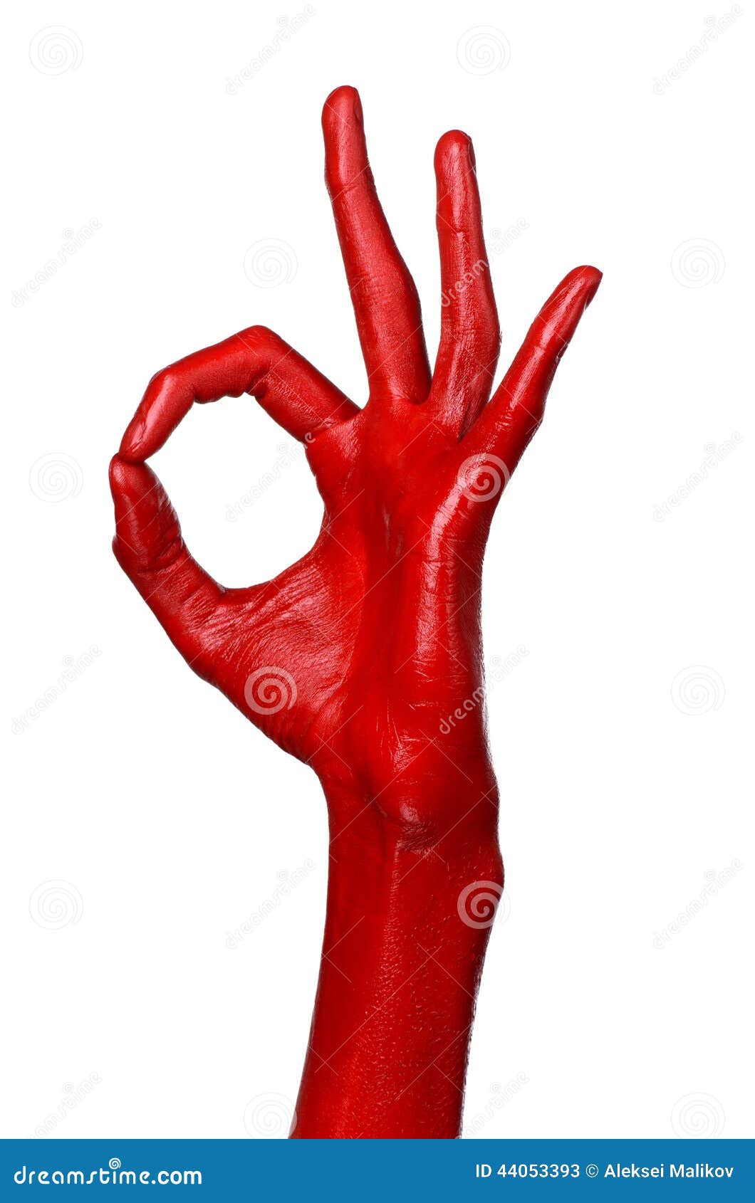 Red Hand On White Background, Isolated, Paint Stock Image ...