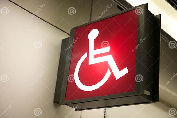 Red Handicap Sign stock photo. Image of wheelchair, symbol - 26487712