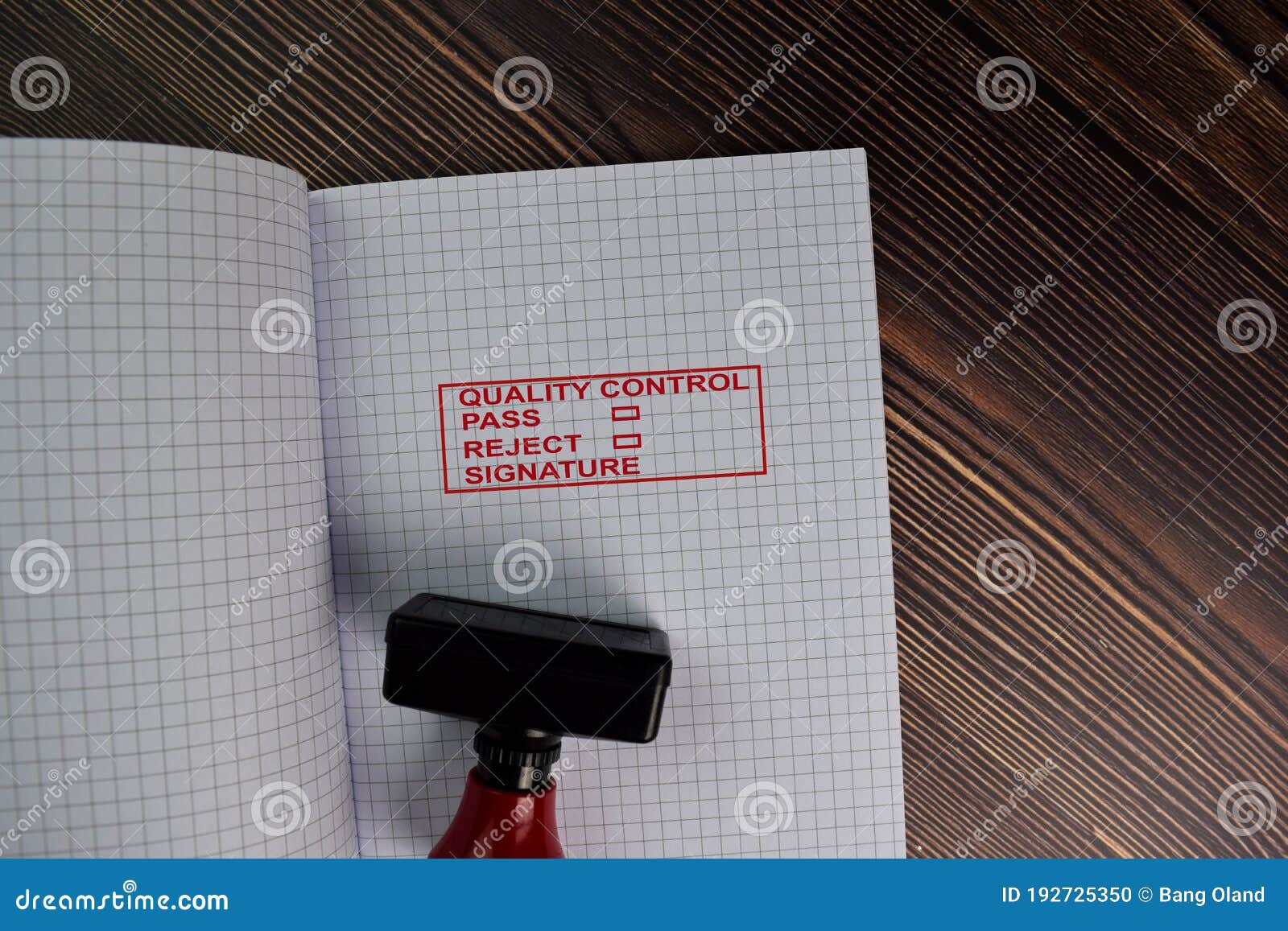 Red Handle Rubber Stamper and Quality Control, Pass, Reject and ...