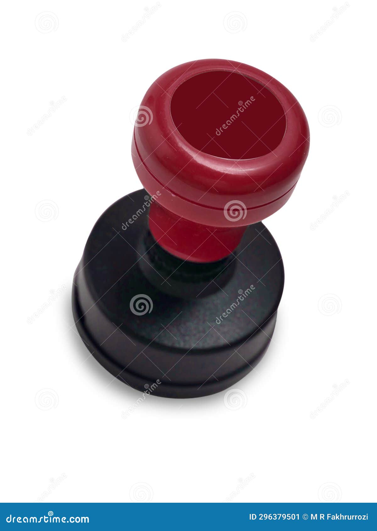 Red Handled Round Rubber Stamp, Top View Isolated on White Stock Image ...