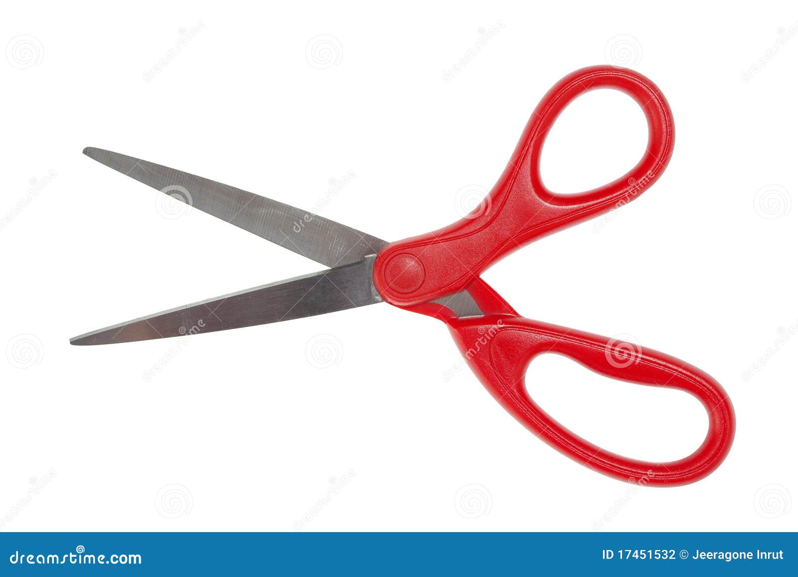 Red handled scissors stock photo. Image of plastic, focus - 17451532