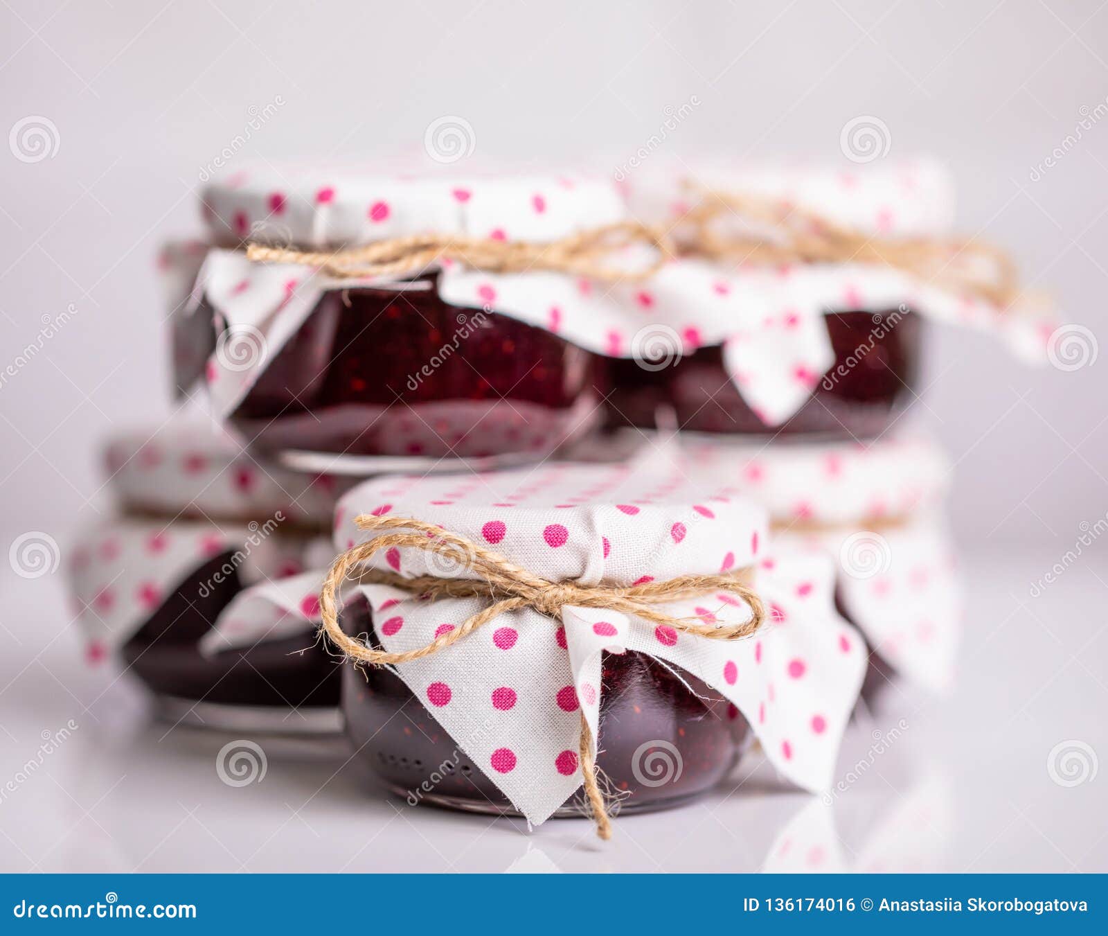 Red Handmade Jam Isolated on White Background Stock Photo - Image of ...