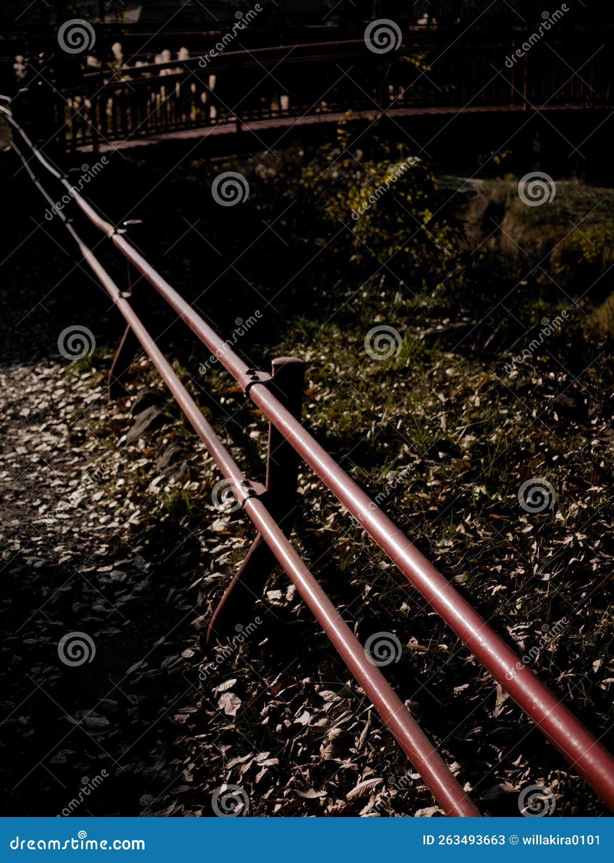Red handrail stock image. Image of vehicle, japan, wood - 263493663