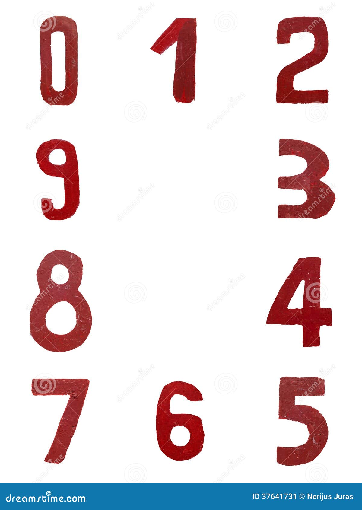 Red handwritten numbers stock image. Image of paint, manual - 37641731