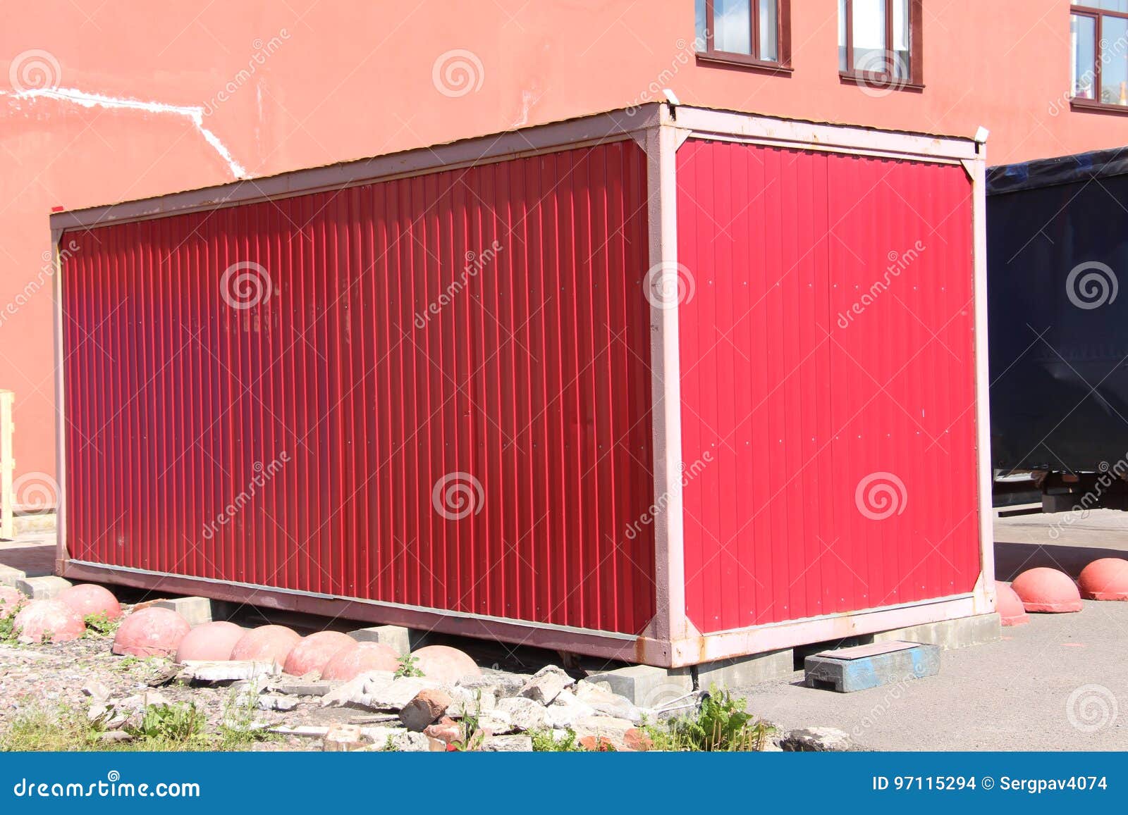 Red hangar stock photo. Image of hangar, exit, asphalt - 97115294