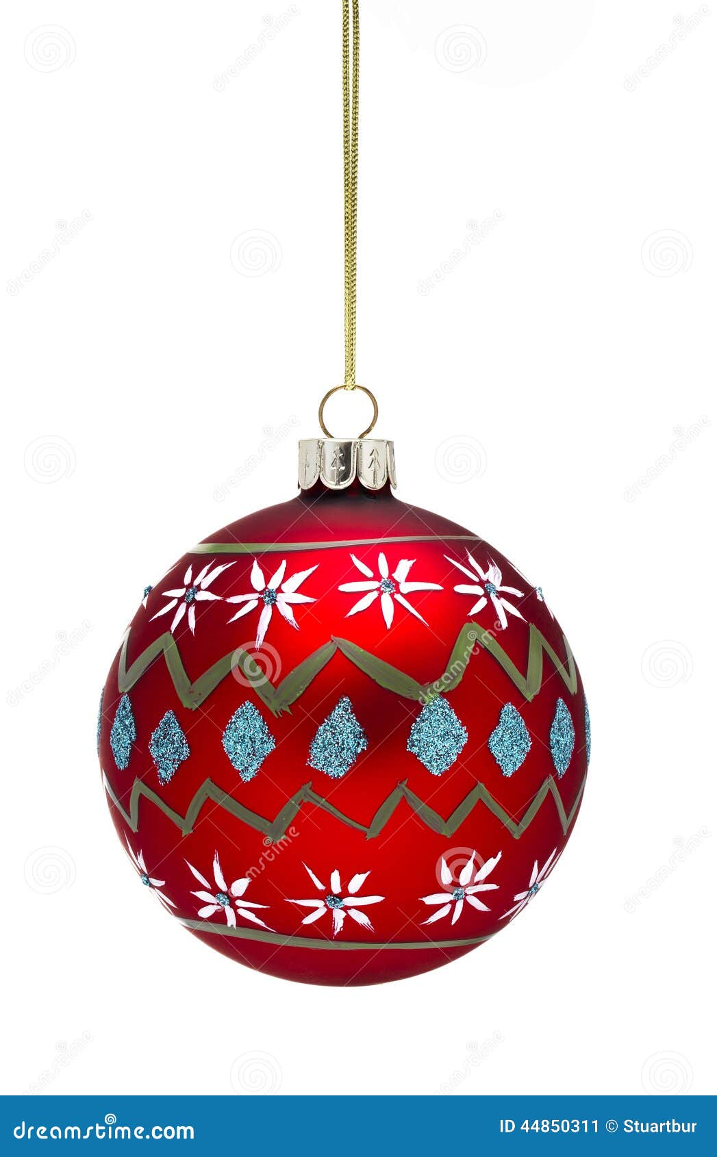 Red Hanging Bauble stock image. Image of isolated, xmass - 44850311