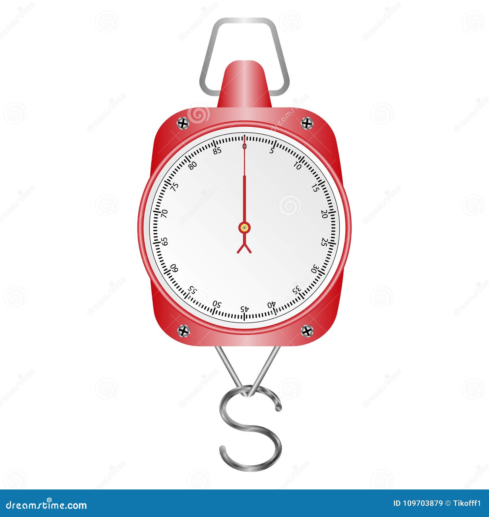 Red hanging scales stock vector. Illustration of indicator - 109703879