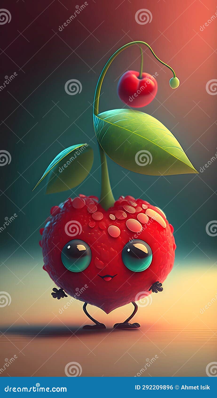 Cute cherry character stock illustration. Illustration of cherry ...
