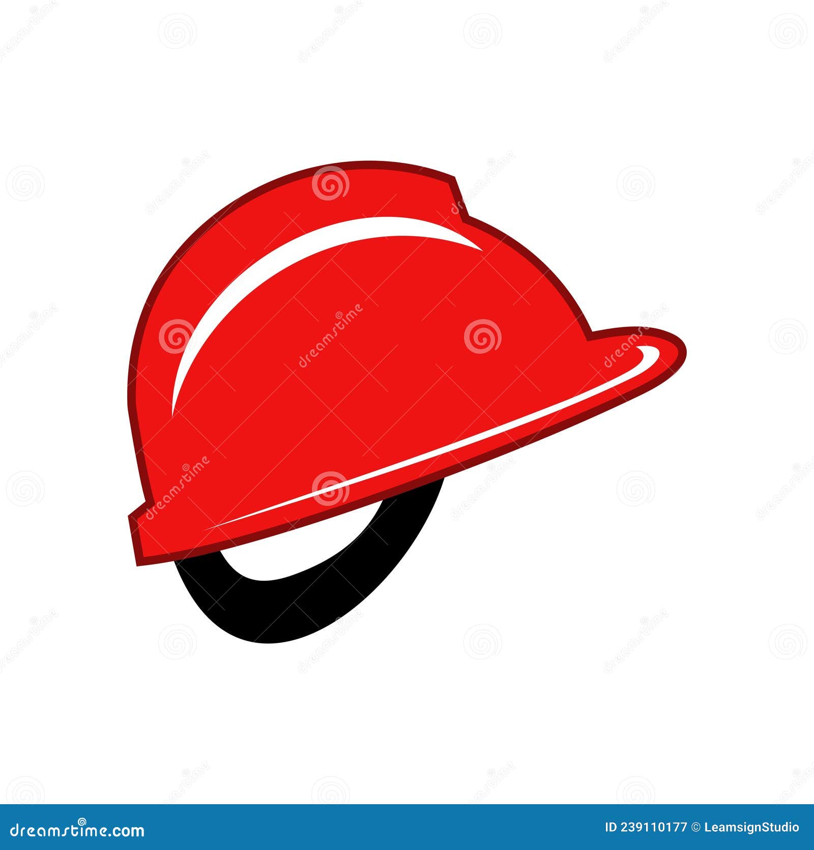 Red Hard Hat Construction Helmet Design Illustration Stock Vector ...