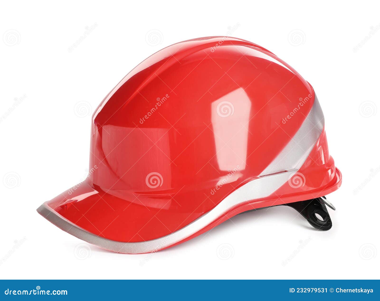 Red Hard Hat Isolated on White. Safety Equipment Stock Image - Image of ...