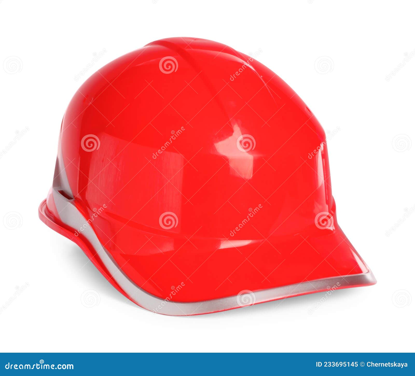 Red Hard Hat Isolated on White. Safety Equipment Stock Image - Image of ...