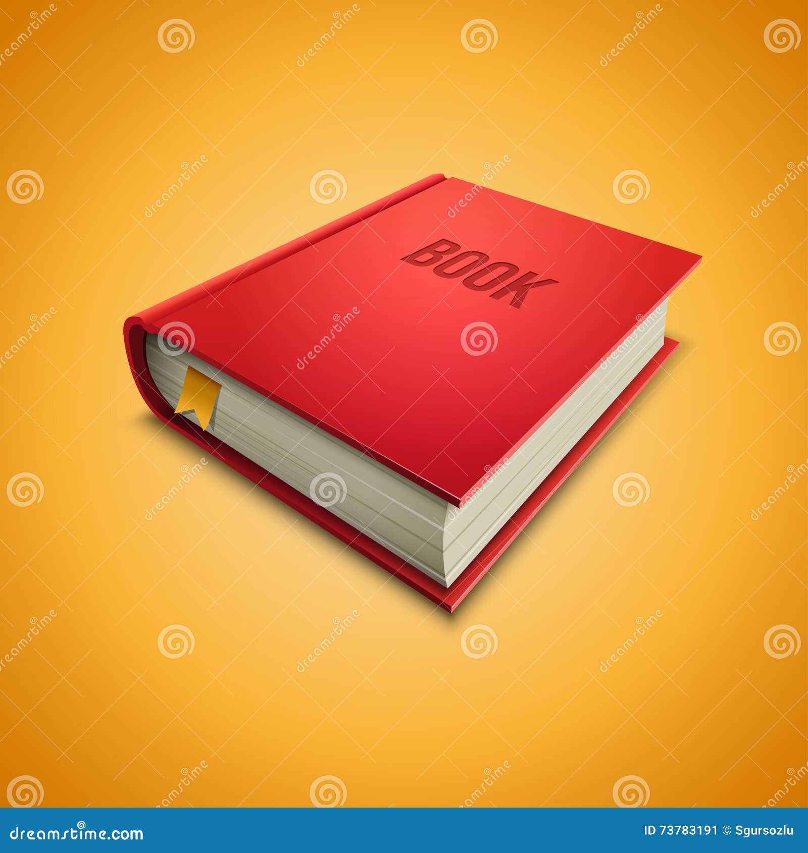Red Hardcover Book stock vector. Illustration of education - 73783191