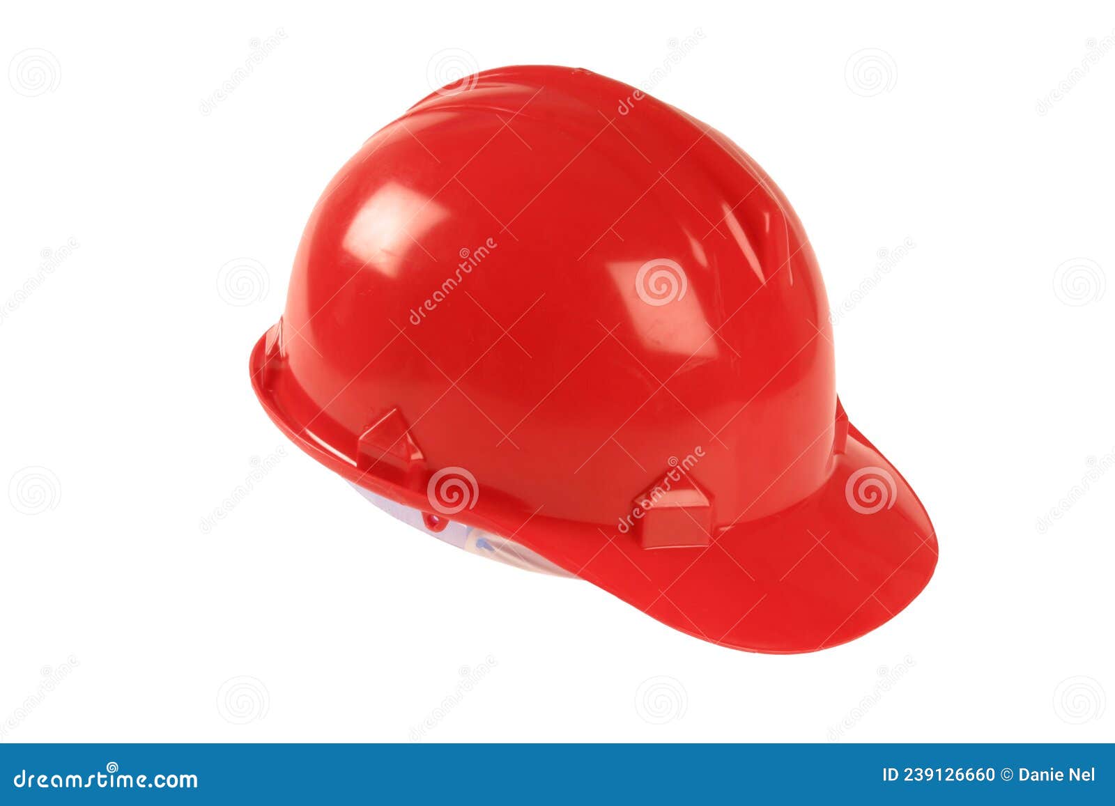 A Red Hardhat on a White Background. Stock Photo - Image of wear ...