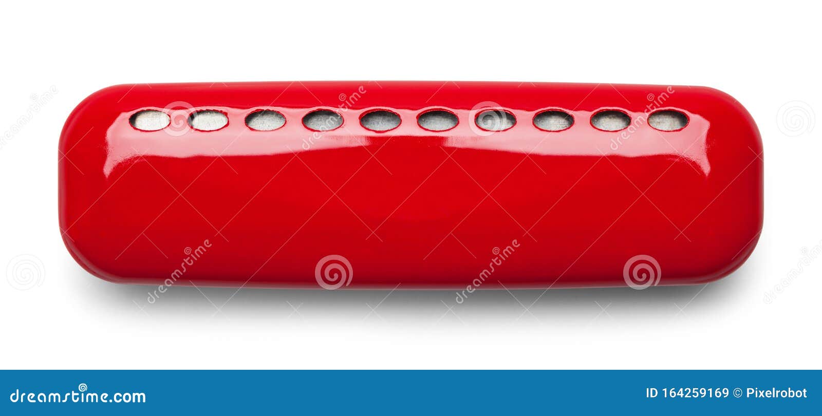 Red Harmonica Top View stock image. Image of instrument - 164259169