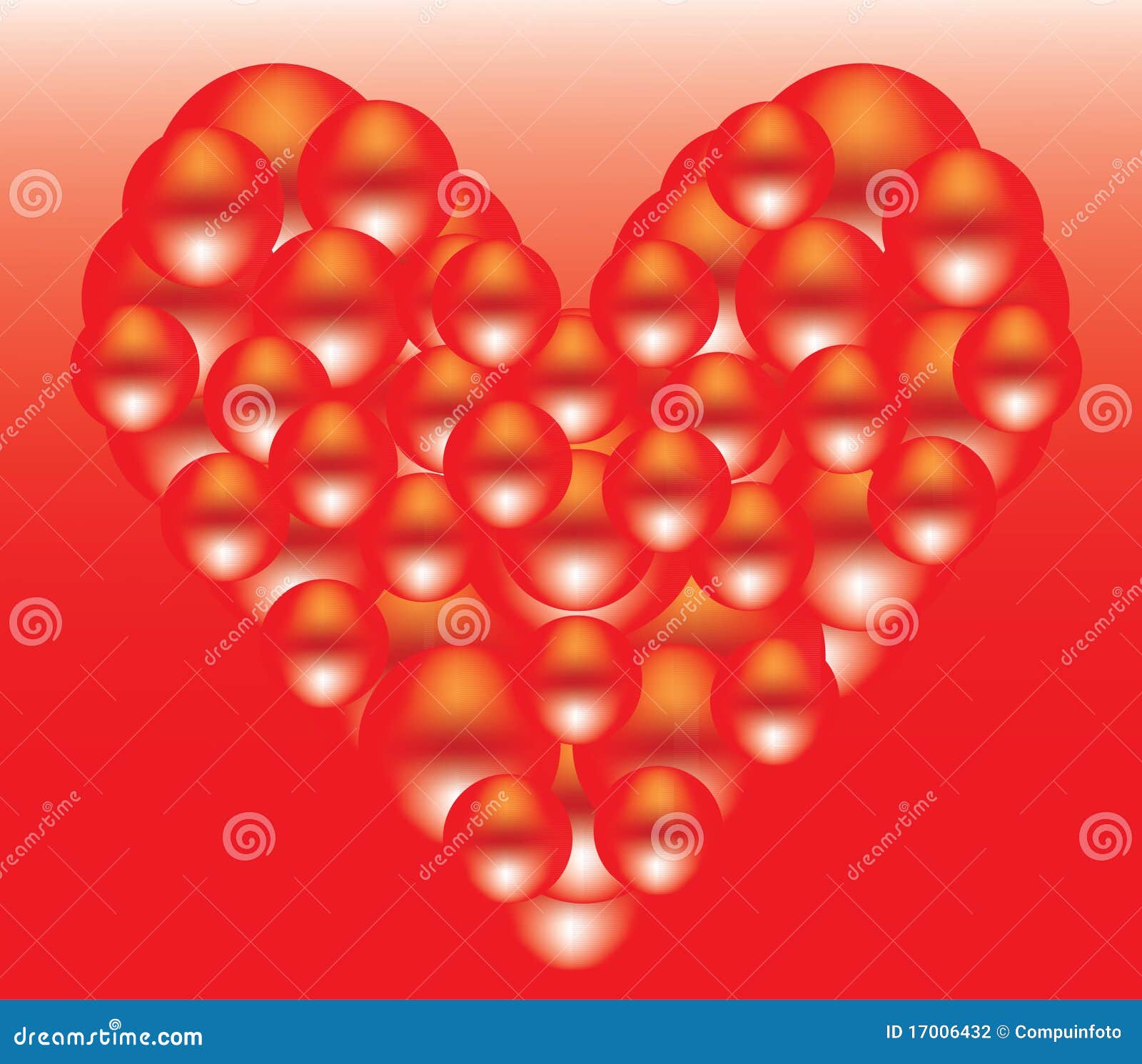 Red hart illustration stock vector. Illustration of ball - 17006432