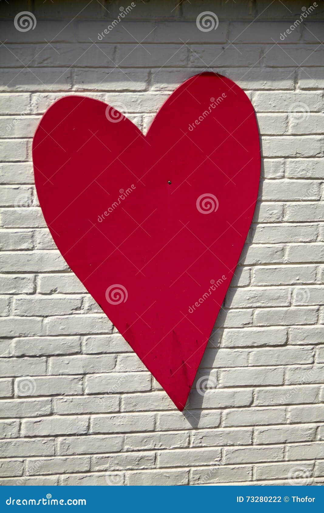 Red hart on wall stock photo. Image of valentin, valentines - 73280222