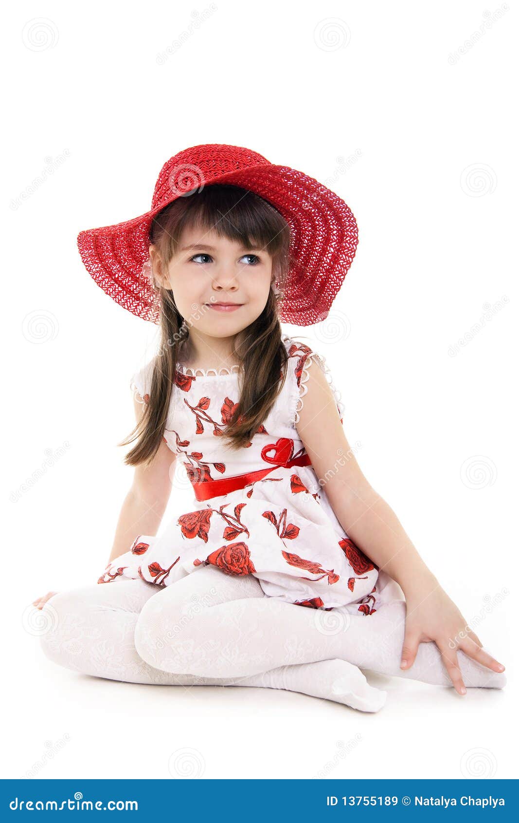 Red Hat stock image. Image of portrait, little, girl - 13755189