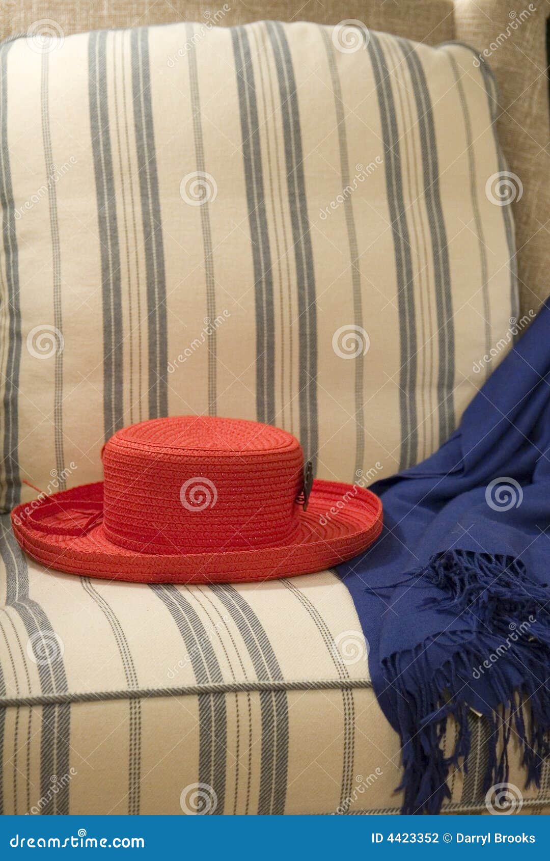 Red Hat in Chair stock photo. Image of fashion, design - 4423352