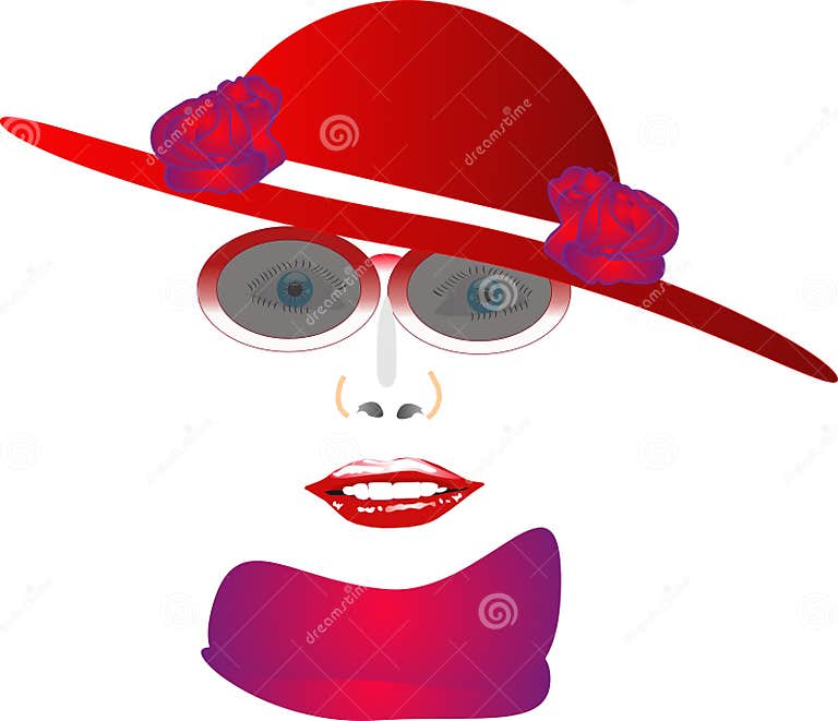 Red Hat Lady stock vector. Illustration of female, creative - 9222286