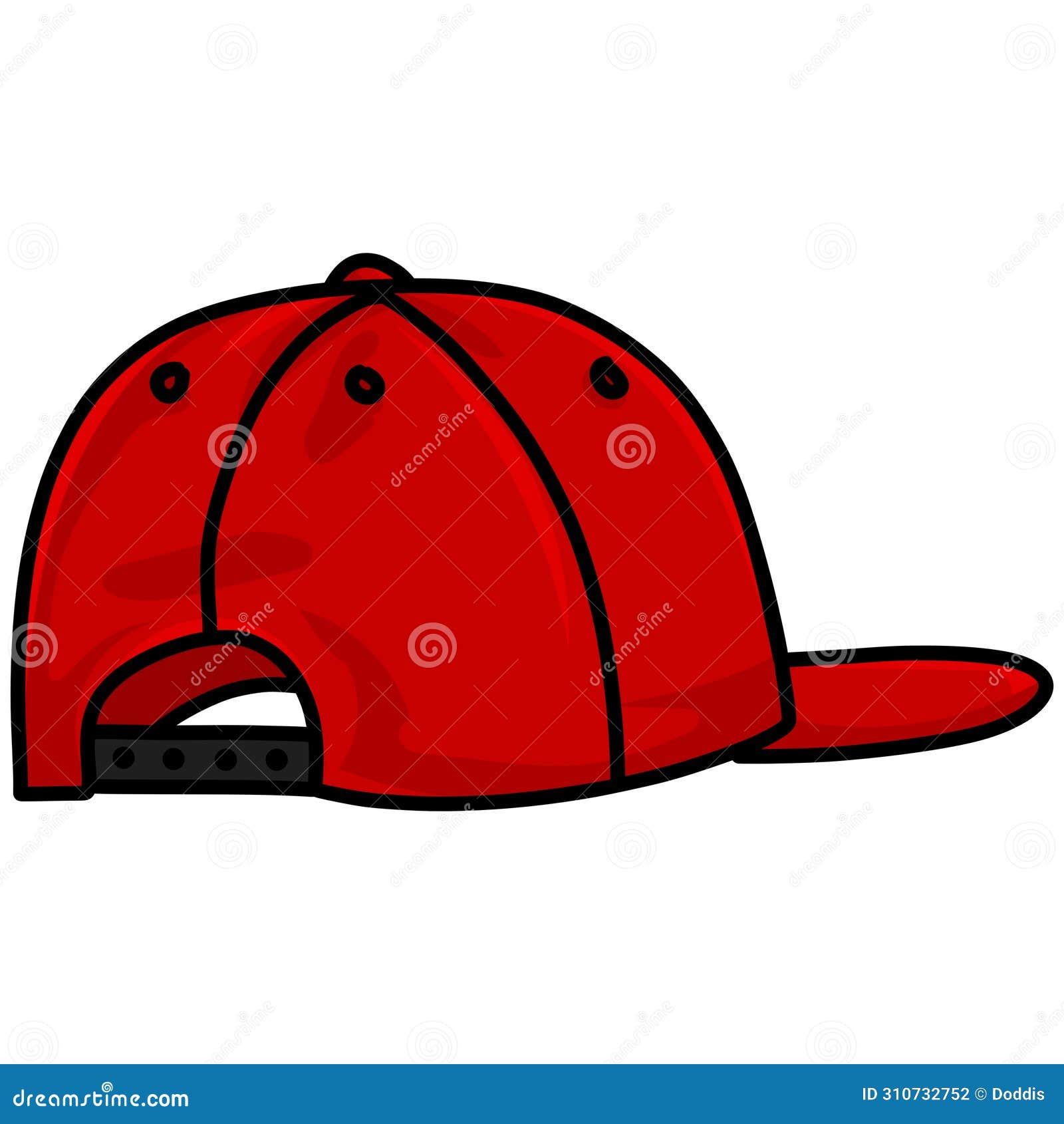 Red Hat Snapback Cap Backward Illustration Vector Stock Illustration ...