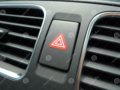 Red hazard light in car stock photo. Image of design - 26686622