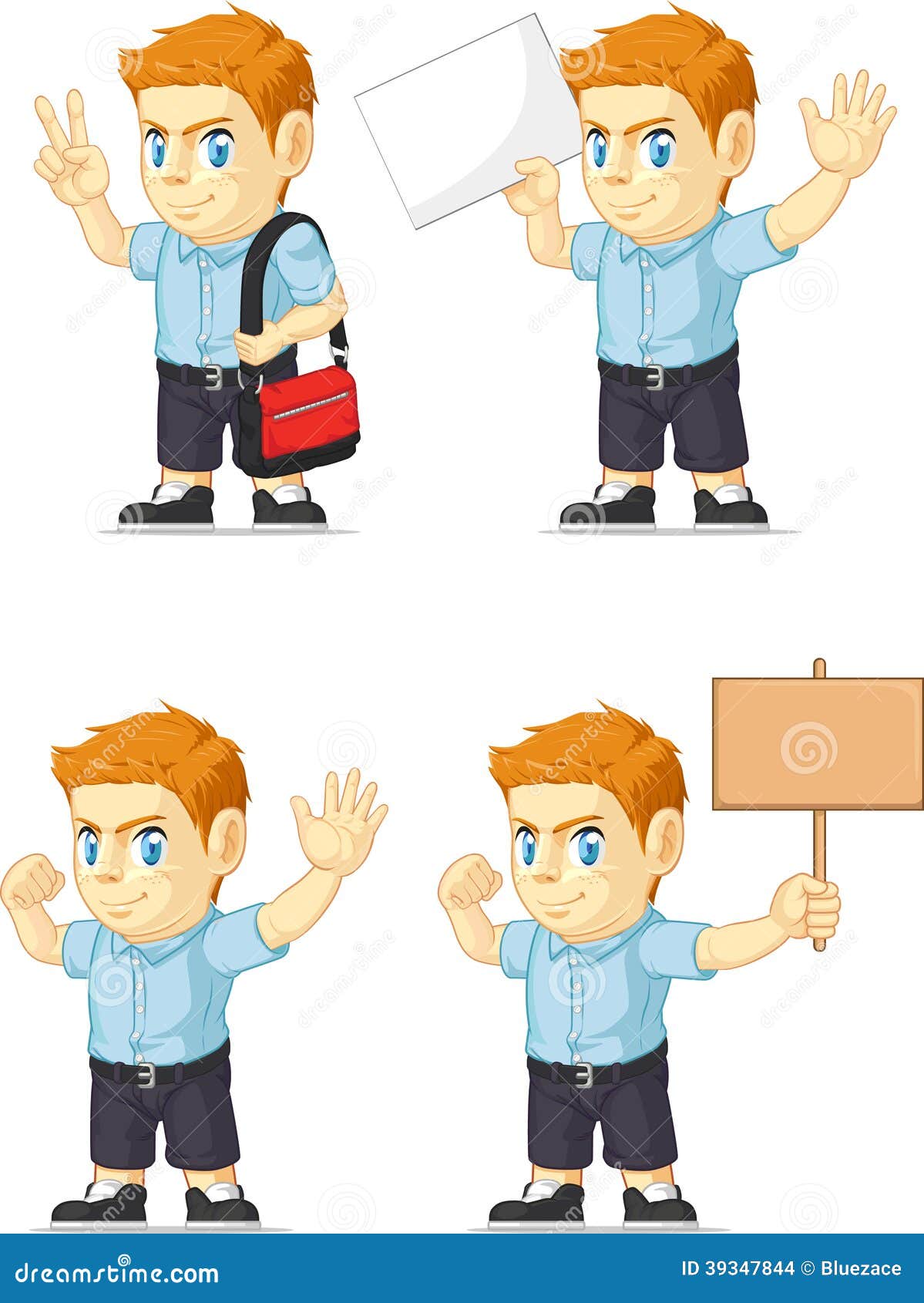 Red Head Boy Customizable Mascot 18 Stock Vector - Illustration of ...
