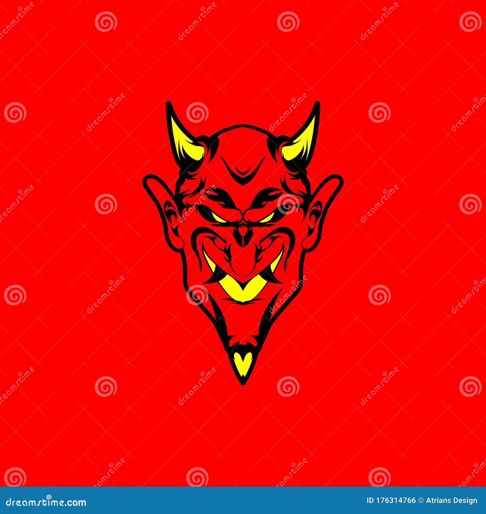 Devil. Illustration Demon. Silhouette Of Ancient Mythology ...