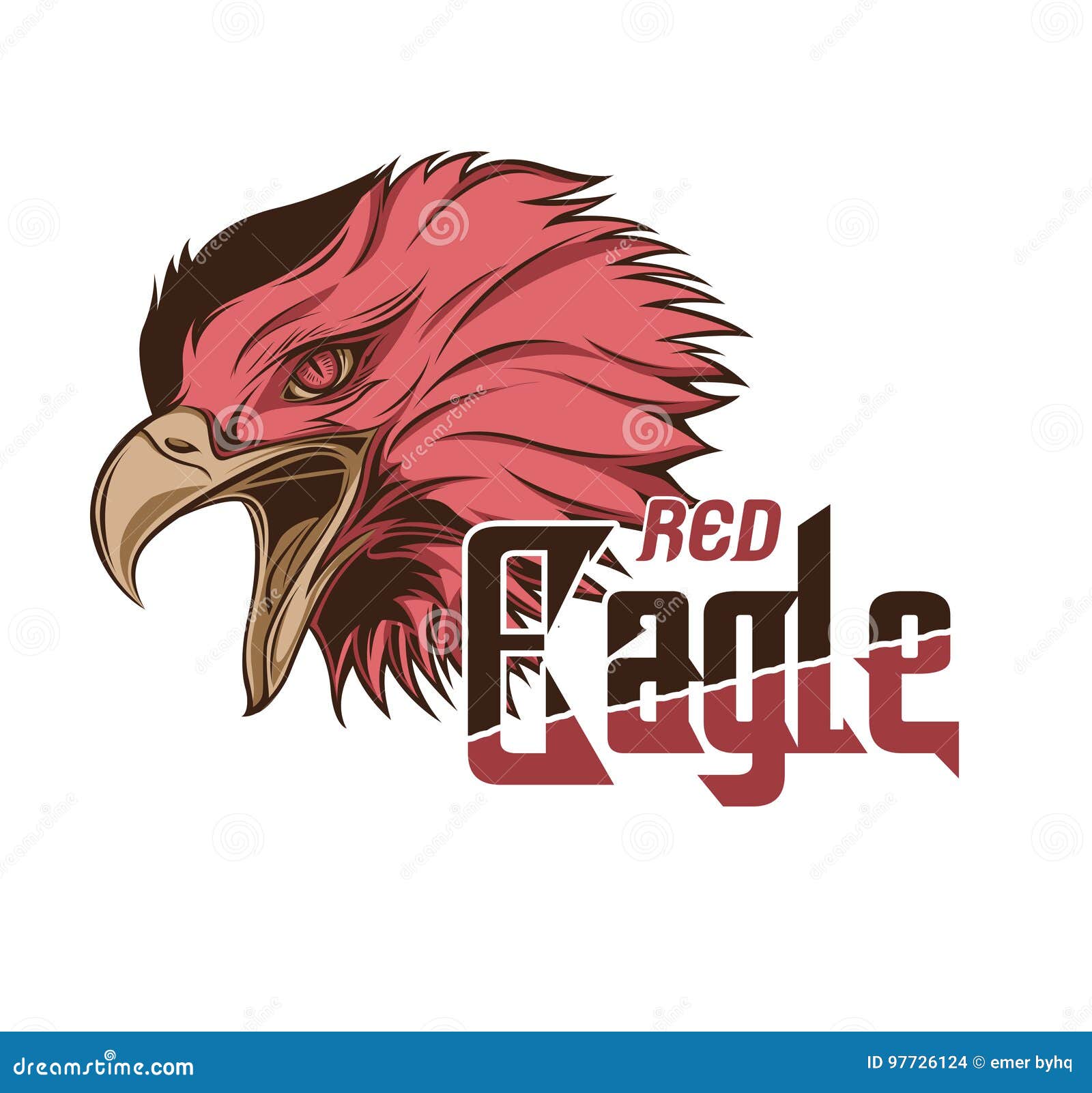 Red Head Eagle Vector Art stock illustration. Illustration of animal ...