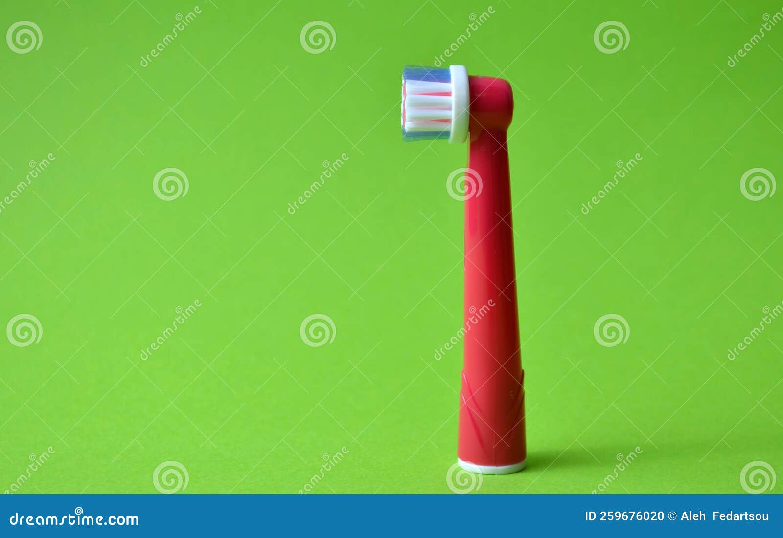 Red Head for Electric Toothbrush Stock Photo - Image of dental, blue ...