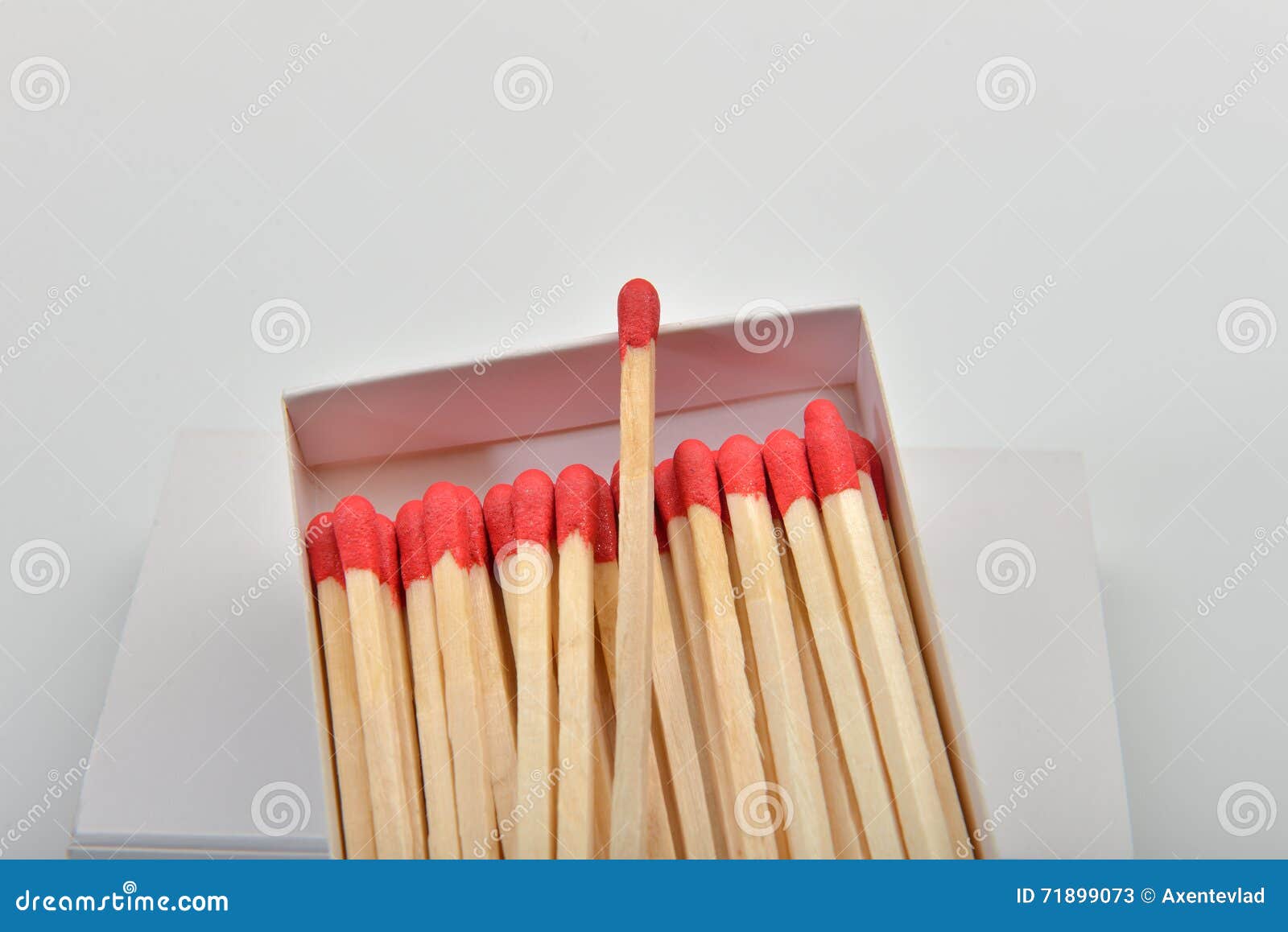 Red Head Matches in a White Opened Box and a Single One on the S Stock ...