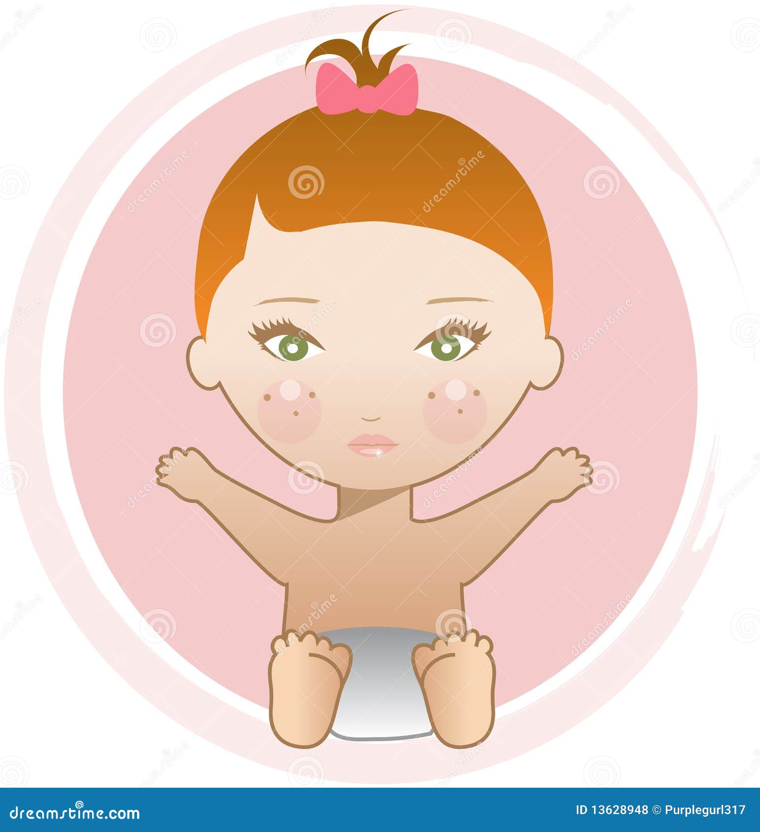 Red headed baby girl stock illustration. Illustration of race - 13628948