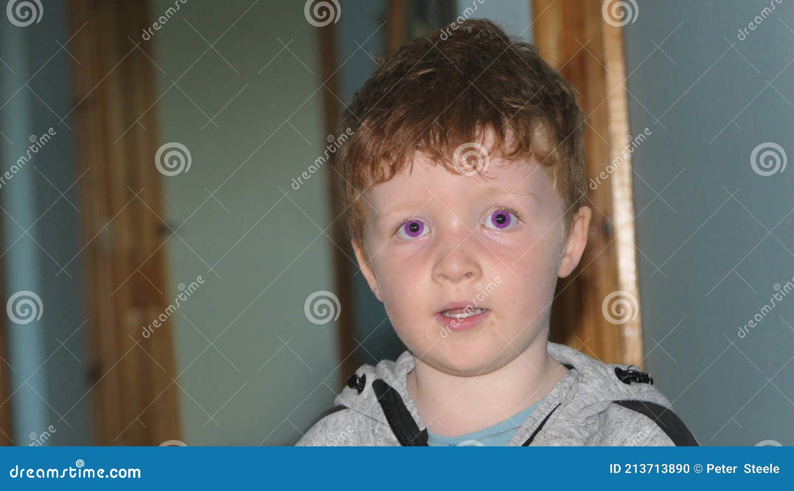 Red Headed Boy with Purple Eyes Stock Photo - Image of blue, learning ...