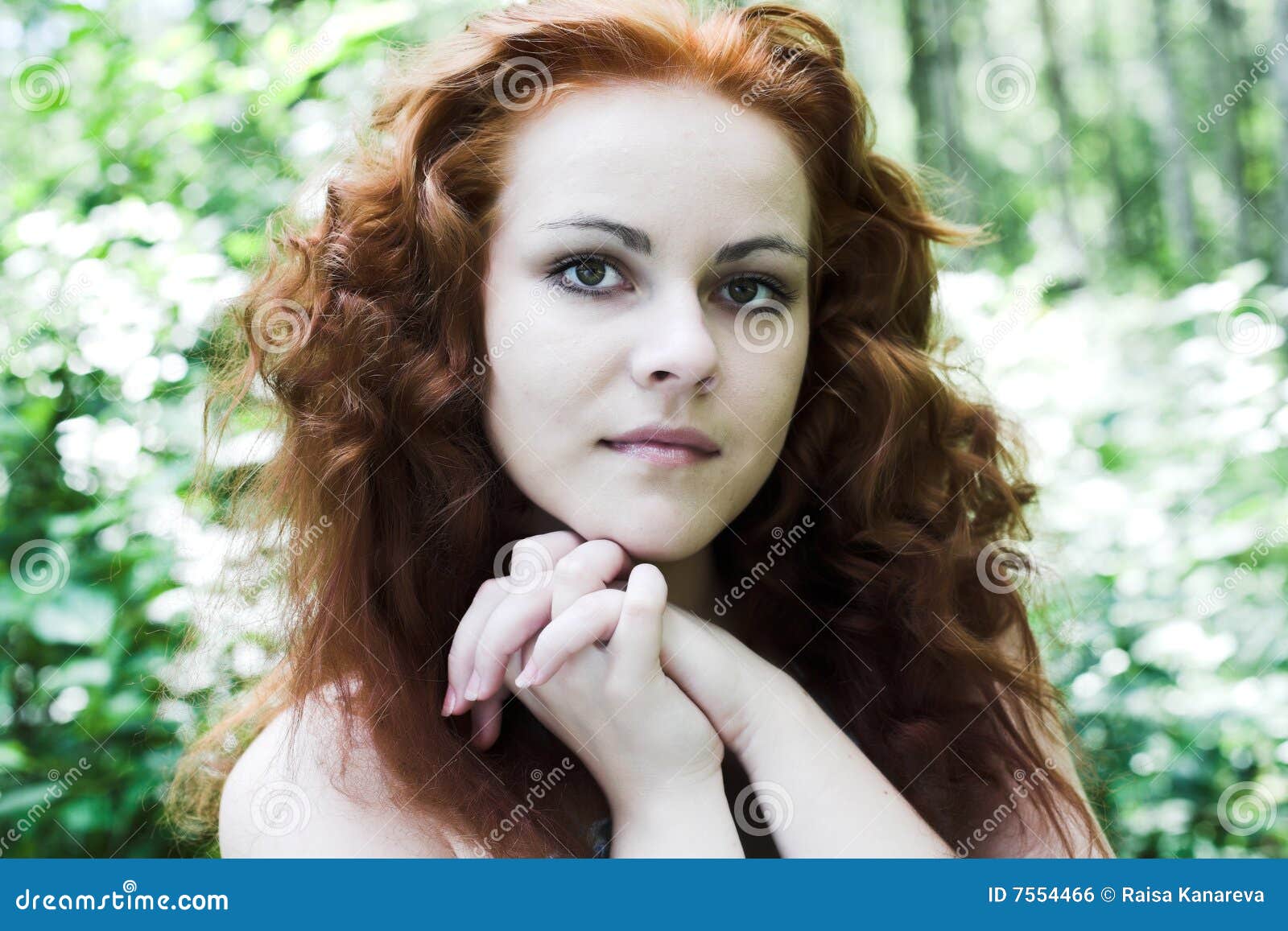 Red-headed nymph stock photo. Image of fairy, bright, charming - 7554466
