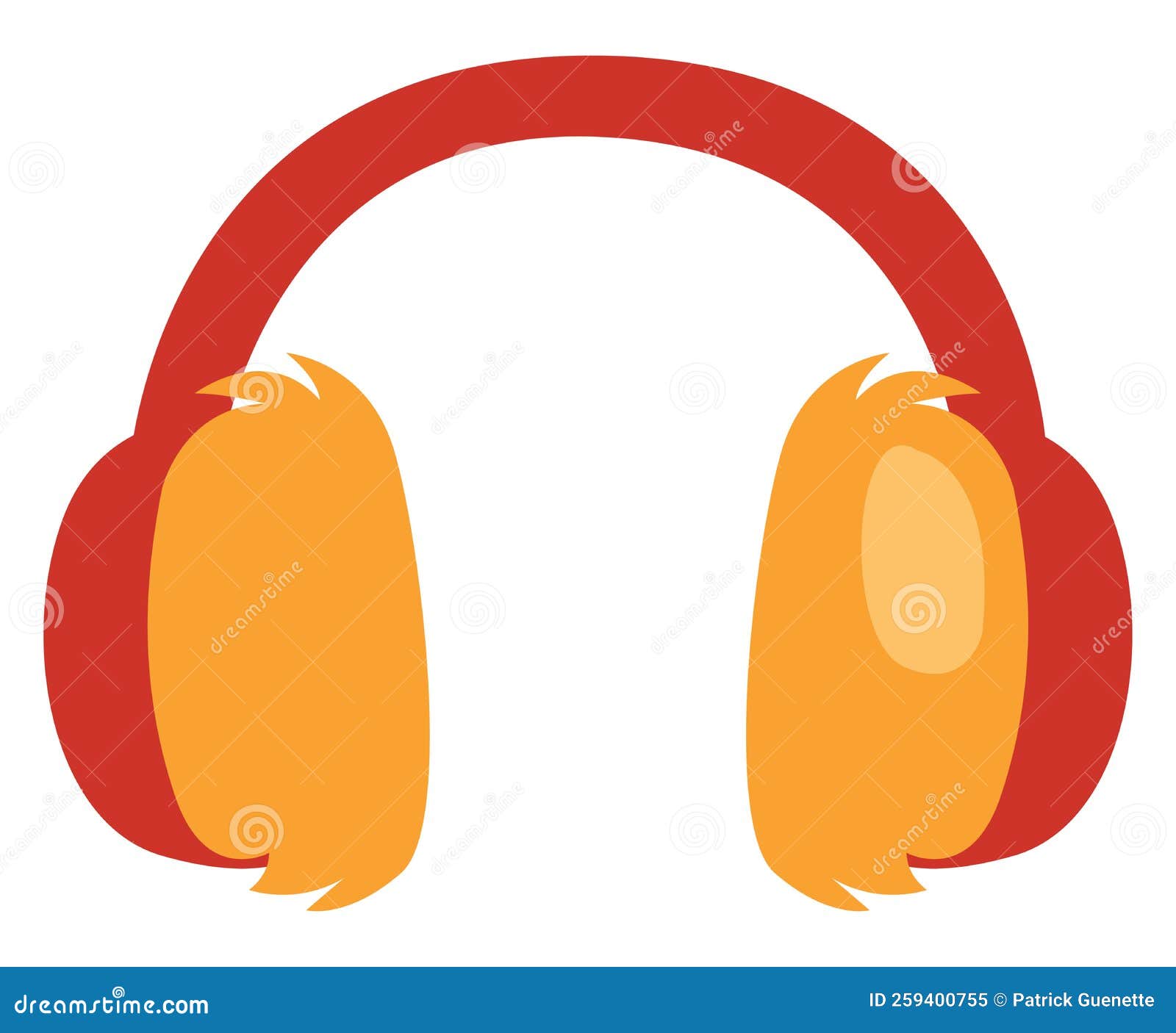 Red headphones, icon stock vector. Illustration of design - 259400755