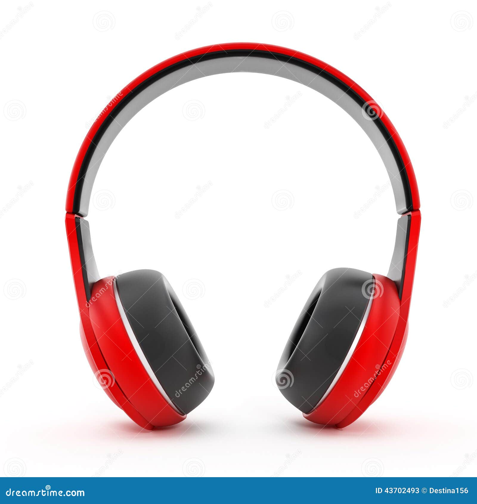 Red headphones stock illustration. Illustration of render - 43702493