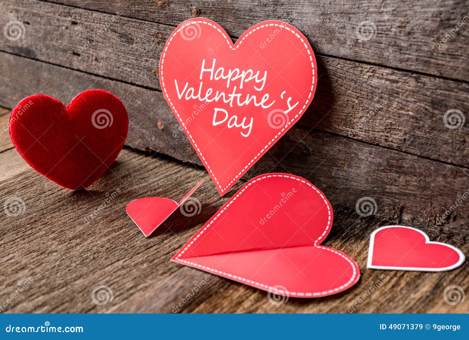 Red Hearst on the Wooden Background. Stock Image - Image of mother ...