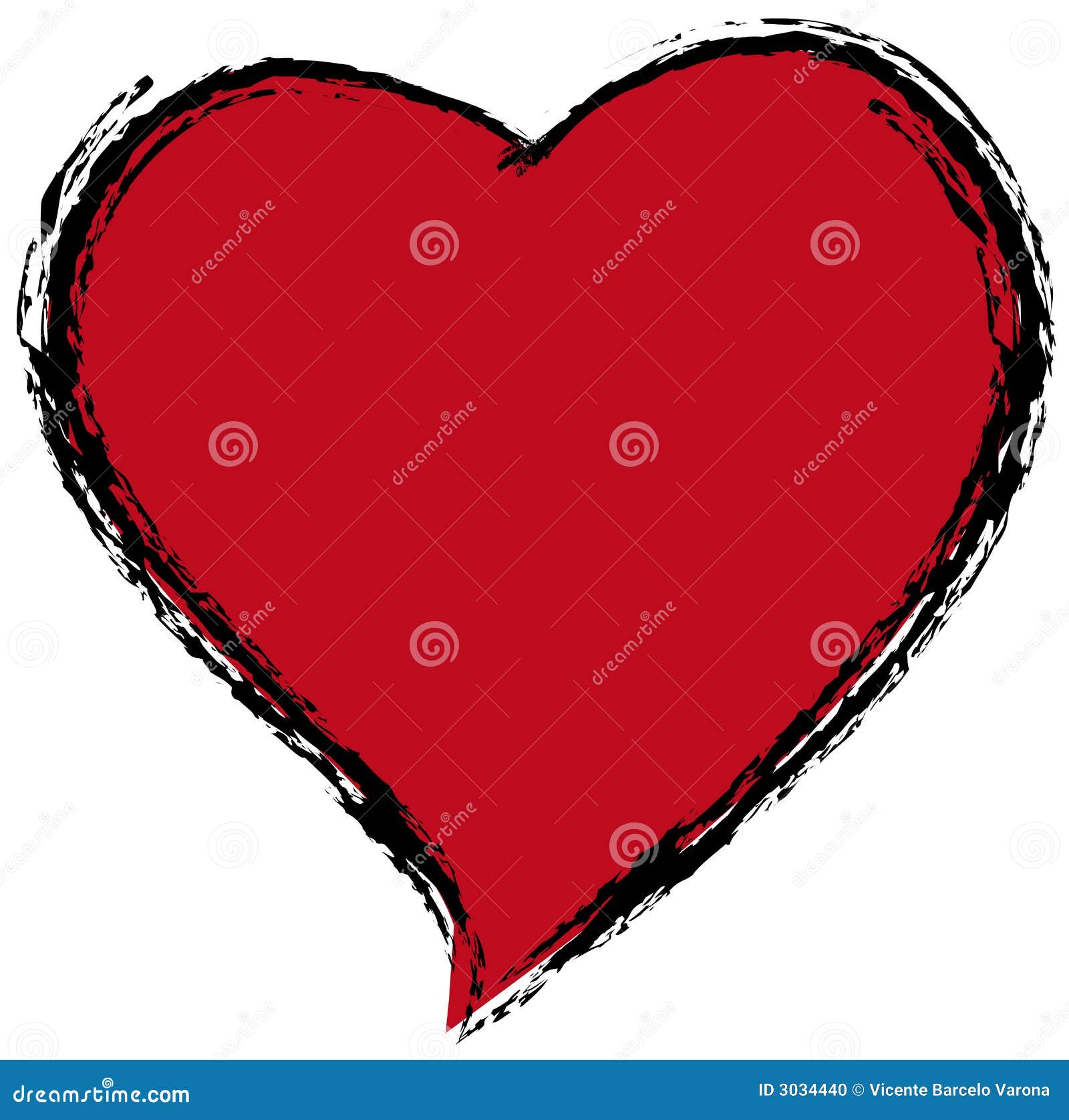 Red heart stock vector. Illustration of drawing, black - 3034440