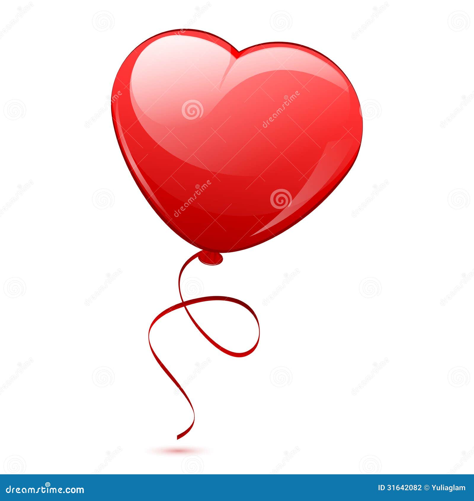 Red heart balloon stock vector. Illustration of reflection - 31642082