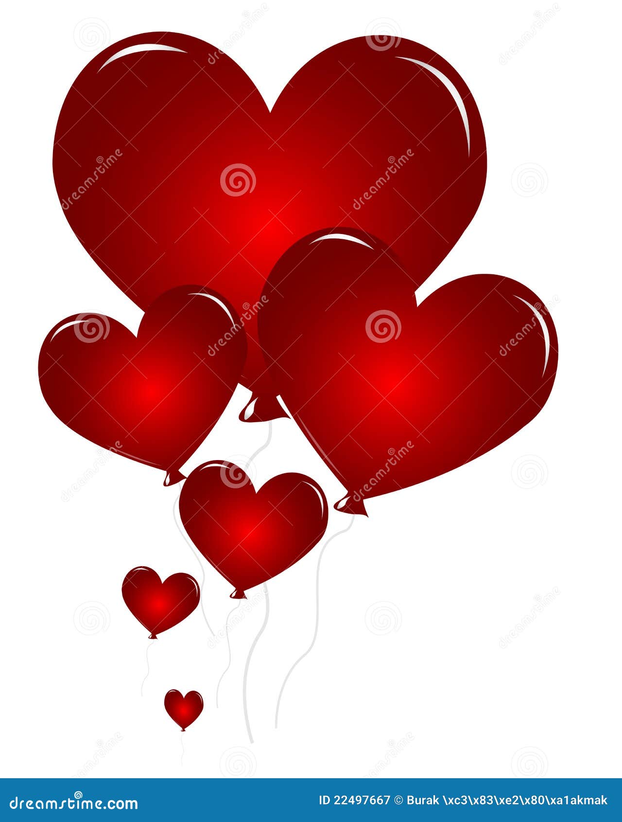 Heart Balloons Border Background Vector Illustration | CartoonDealer ...