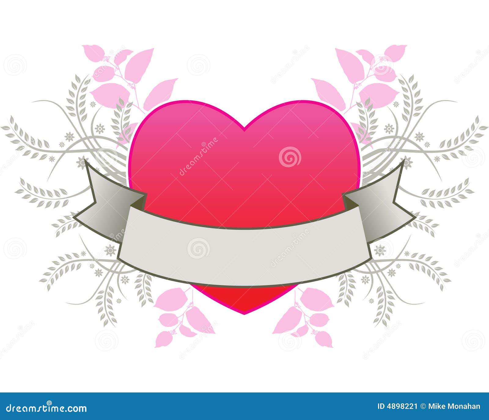 Red Heart & Banner stock vector. Illustration of colors - 4898221