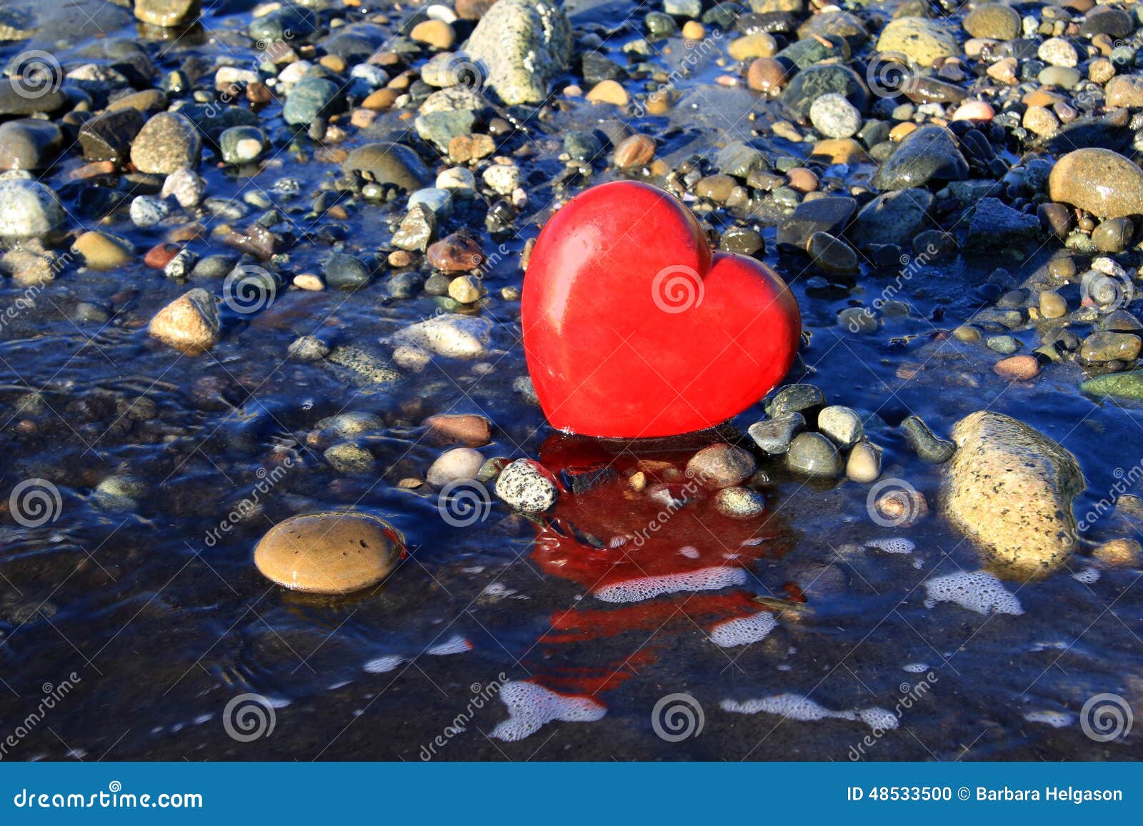 Red heart on the beach. stock photo. Image of room, outdoors - 48533500