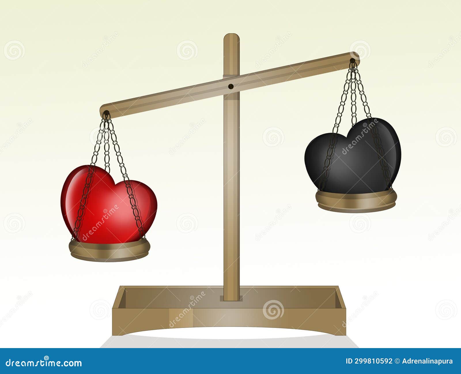 Red Heart and Black Heart on the Scales Stock Illustration ...