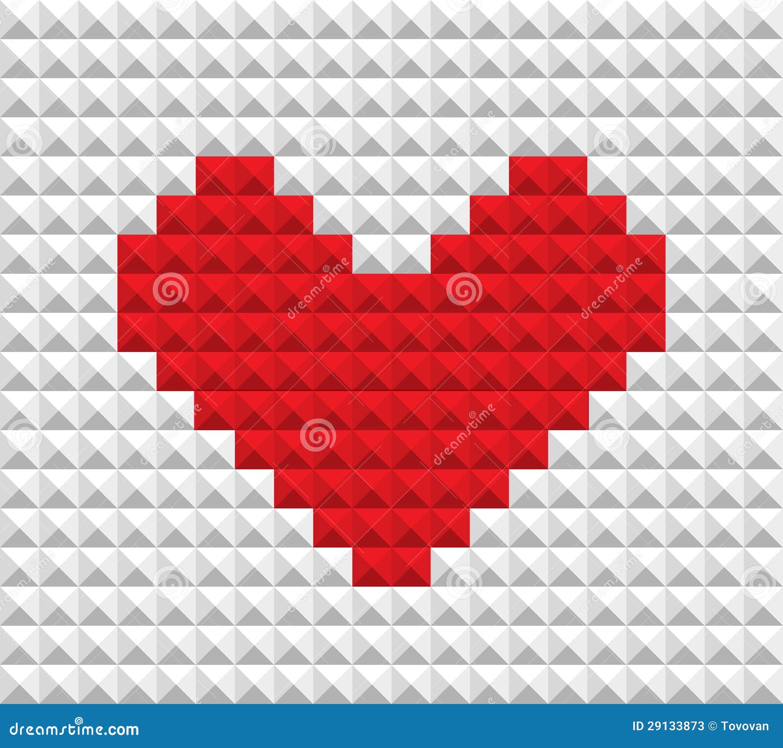 Red heart of blocks stock vector. Illustration of graphic - 29133873
