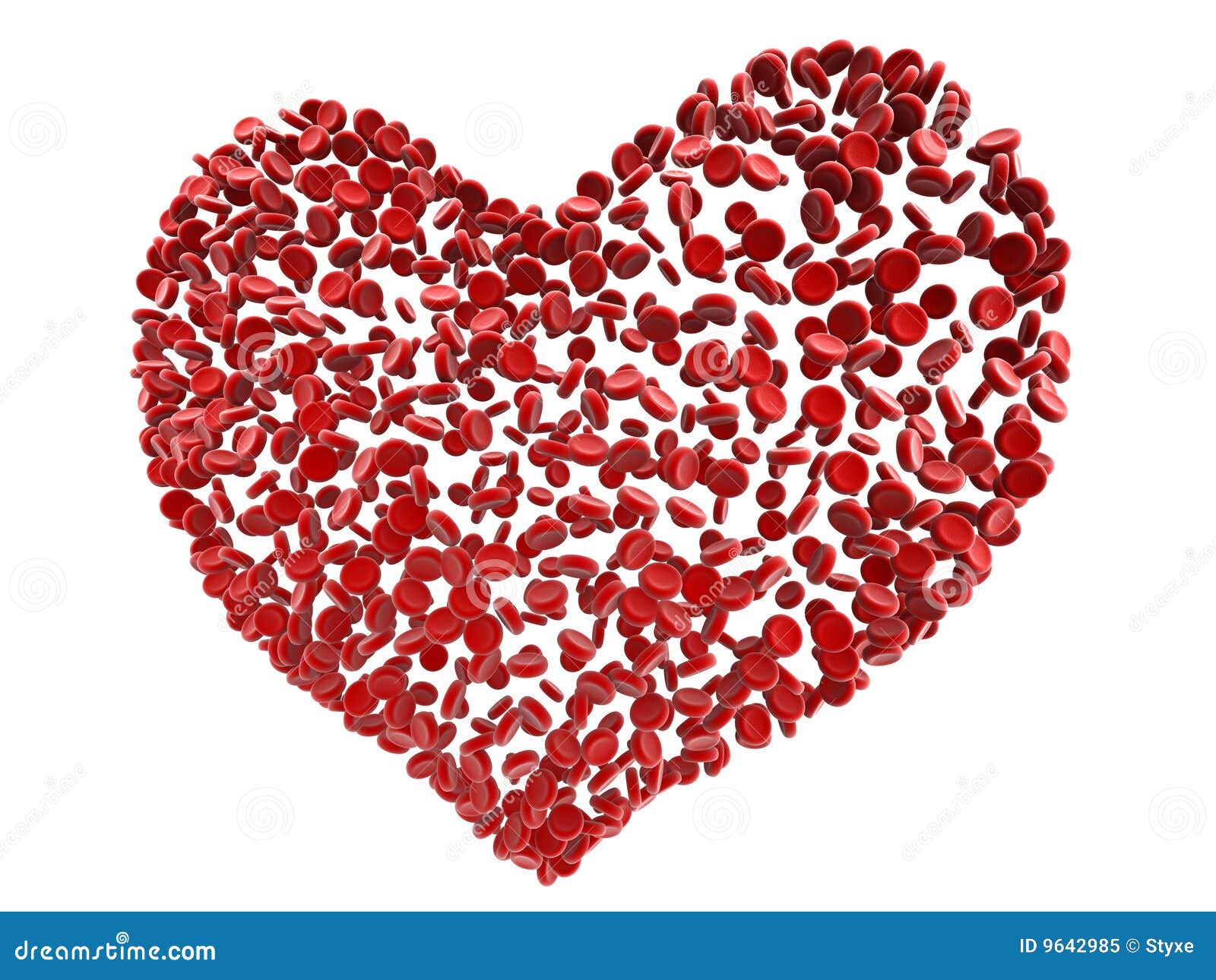 Red heart blood cells stock illustration. Illustration of high - 9642985