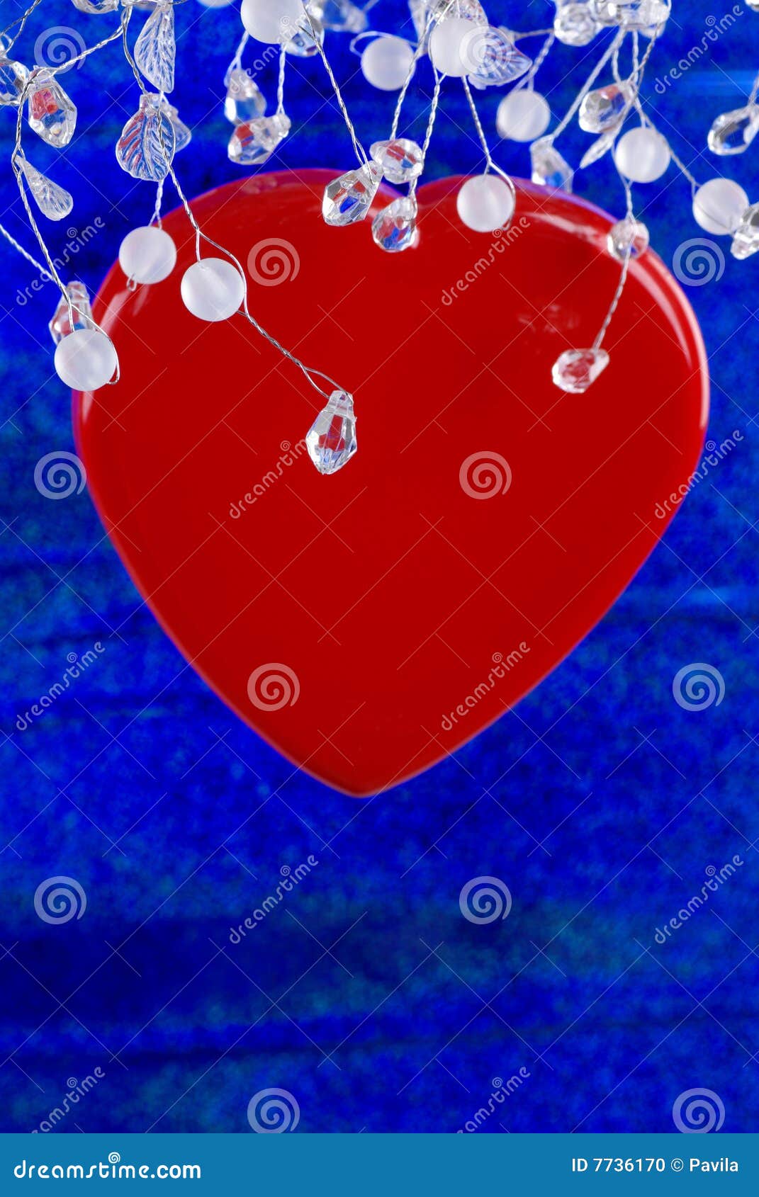 Red Heart on Blue Background Stock Photo - Image of valentine, surface ...