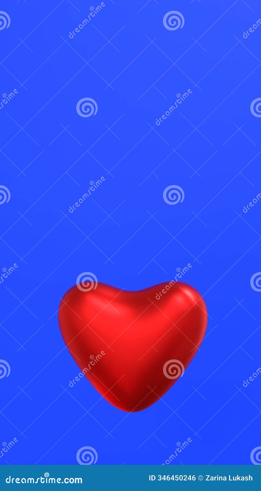 Red Heart on Blue Background, Vertical, Space for Text. Stock ...