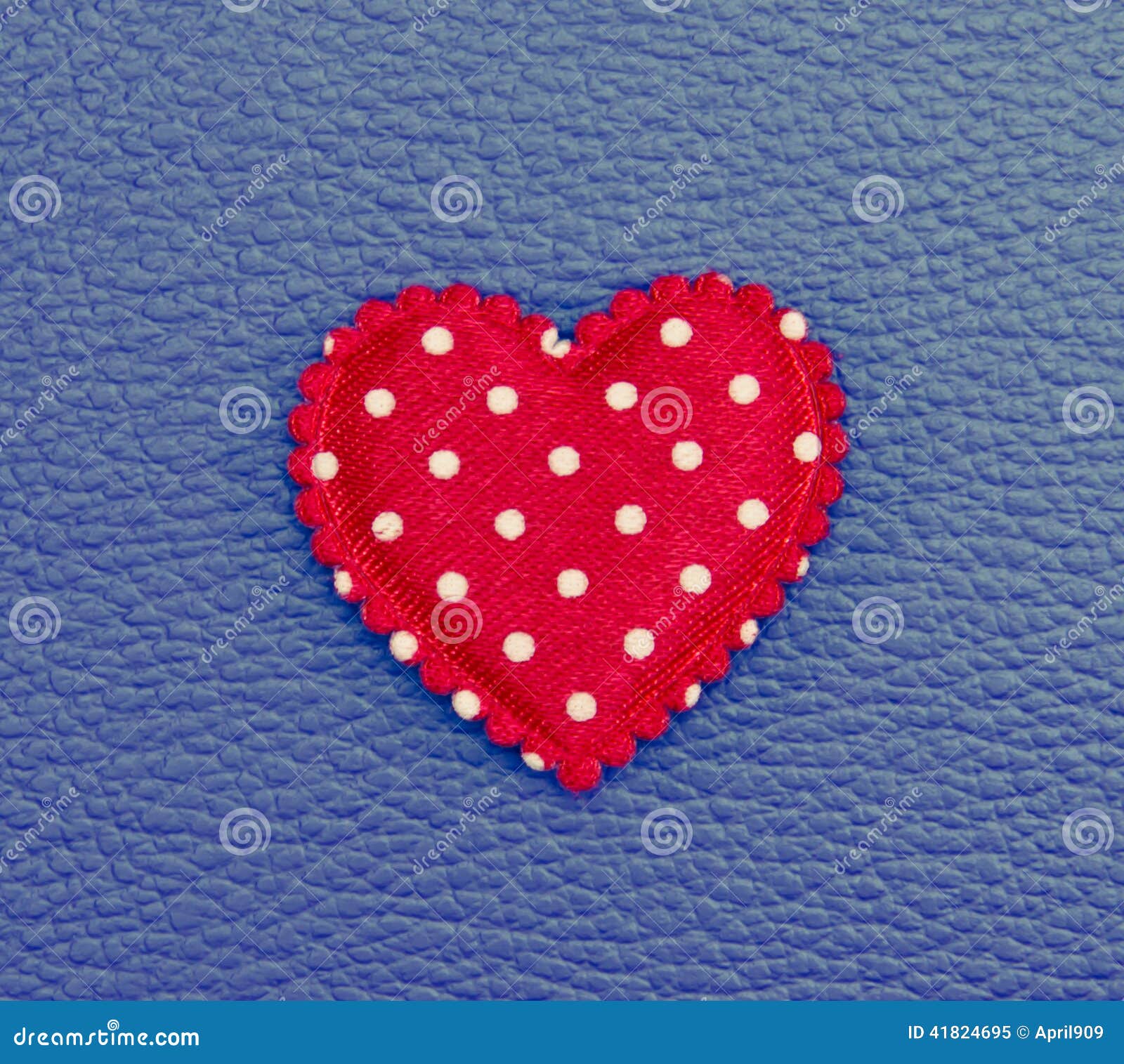 Red Heart on Blue Leather Vintage Background Stock Image - Image of ...