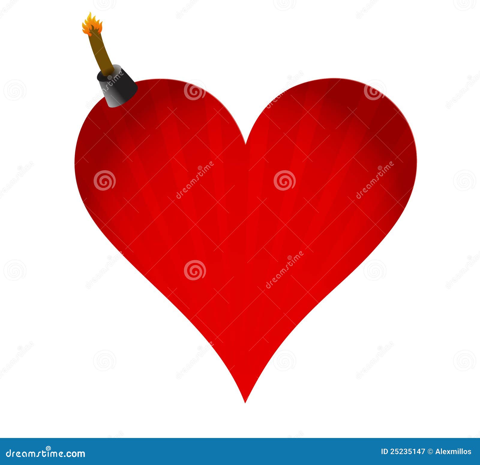Red heart bomb stock vector. Illustration of dynamite - 25235147