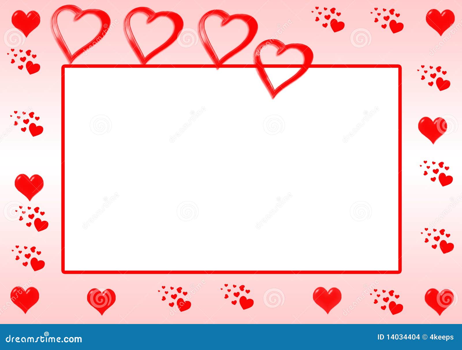 Red Heart Border stock illustration. Illustration of love - 14034404