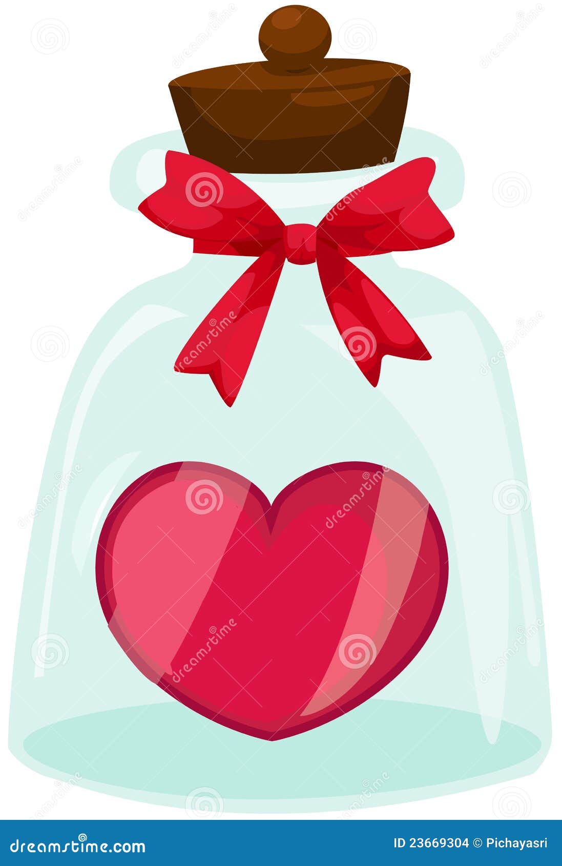 Red heart in bottle stock vector. Illustration of glass - 23669304